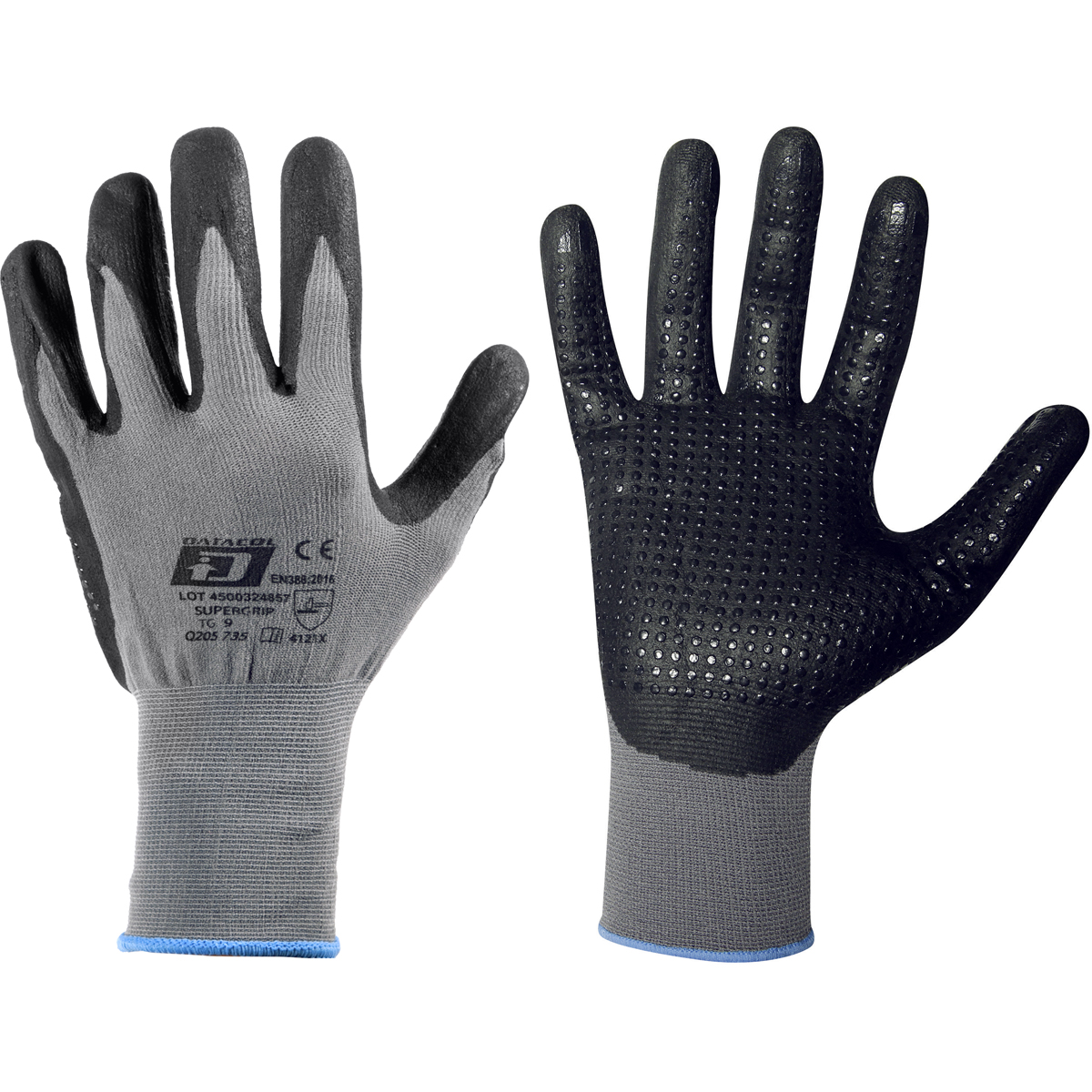 Guante de trabajo SUPER GRIP con palma antideslizante, talla 8